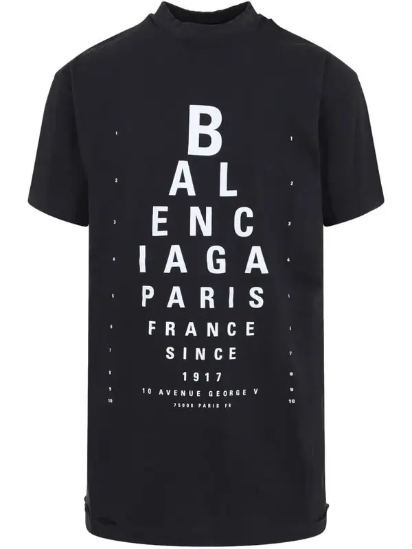 Balenciaga Optical Artwork Oversized T-shirt - Black