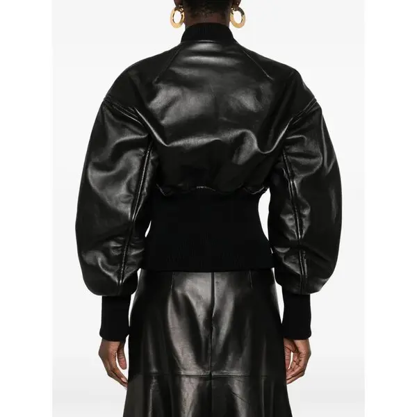 Alaïa Leather Zip Jacket - Black