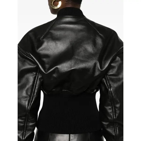 Alaïa Leather Zip Jacket - Black