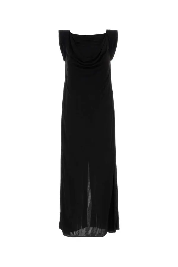 Bottega Veneta Crepe Long Dress - Black