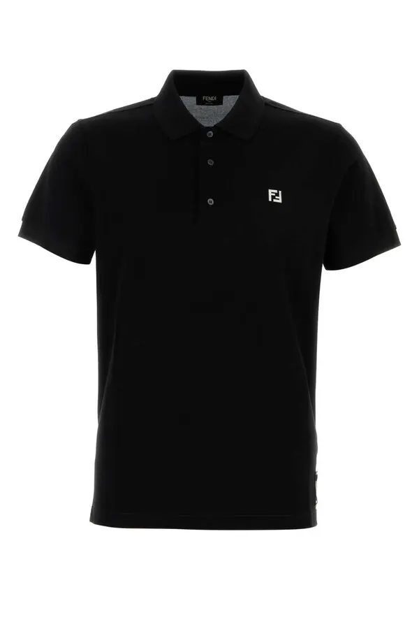 Fendi Piquet Polo Shirt - Black