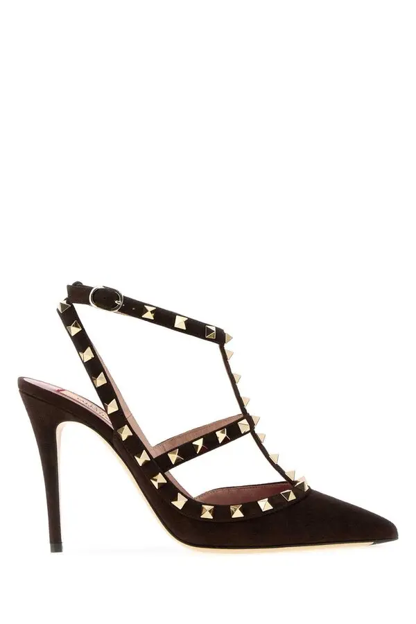 Valentino Garavani Browns Suede Rockstud Pumps - Brown