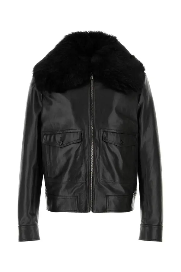 Dolce & Gabbana Leather Jacket - Black