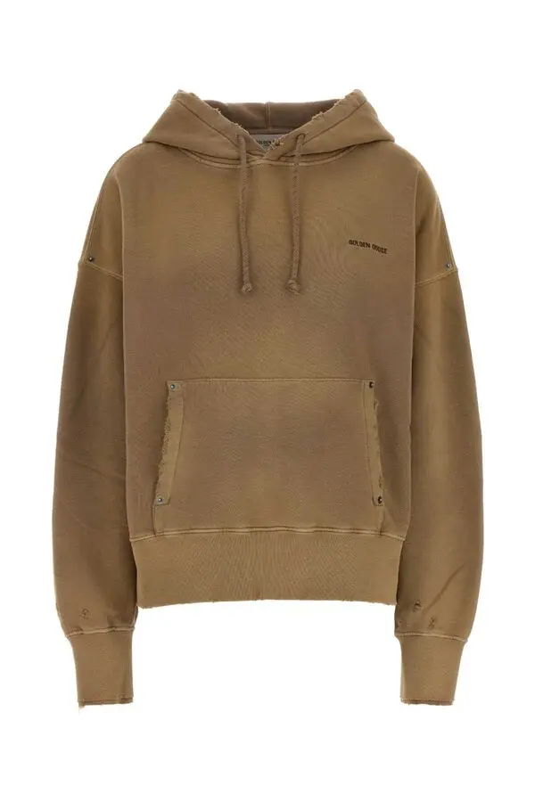 GOLDEN GOOSE Camel Cotton Oversize Sweatshirt - Brown