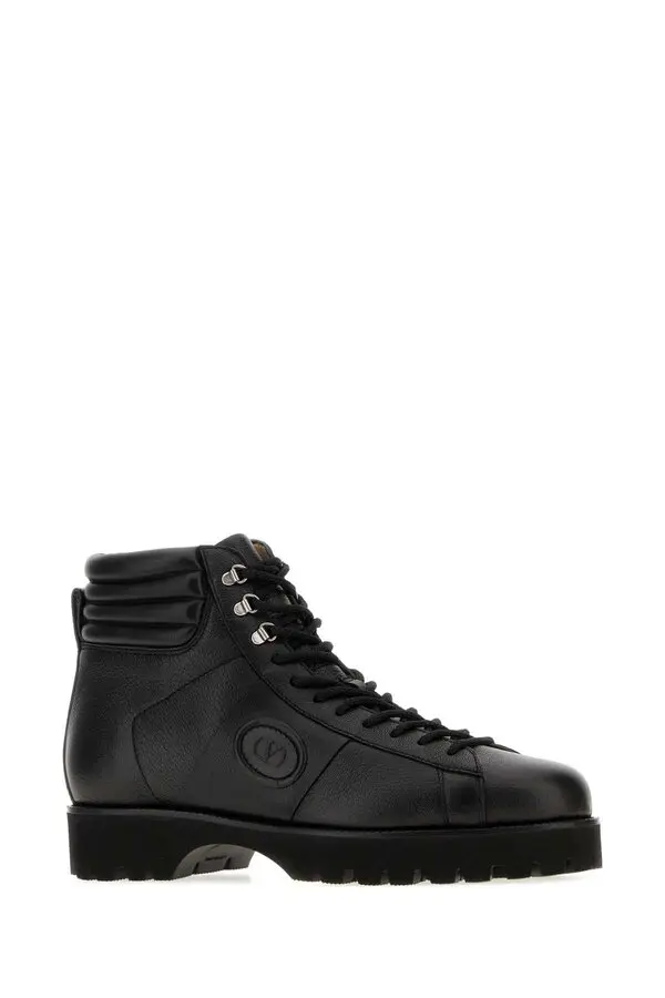 Valentino Garavani Leather Vlogo Signature Ankle Boots