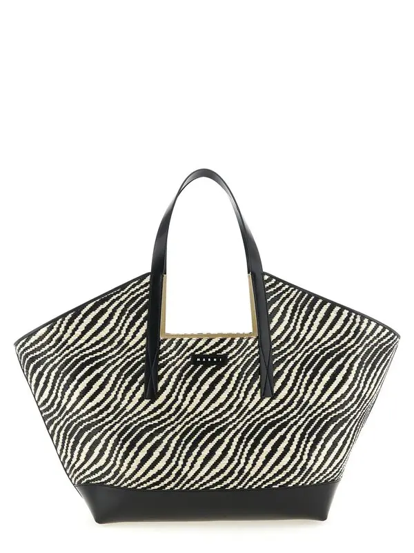 Marni Waves' Shopping Bag - Black