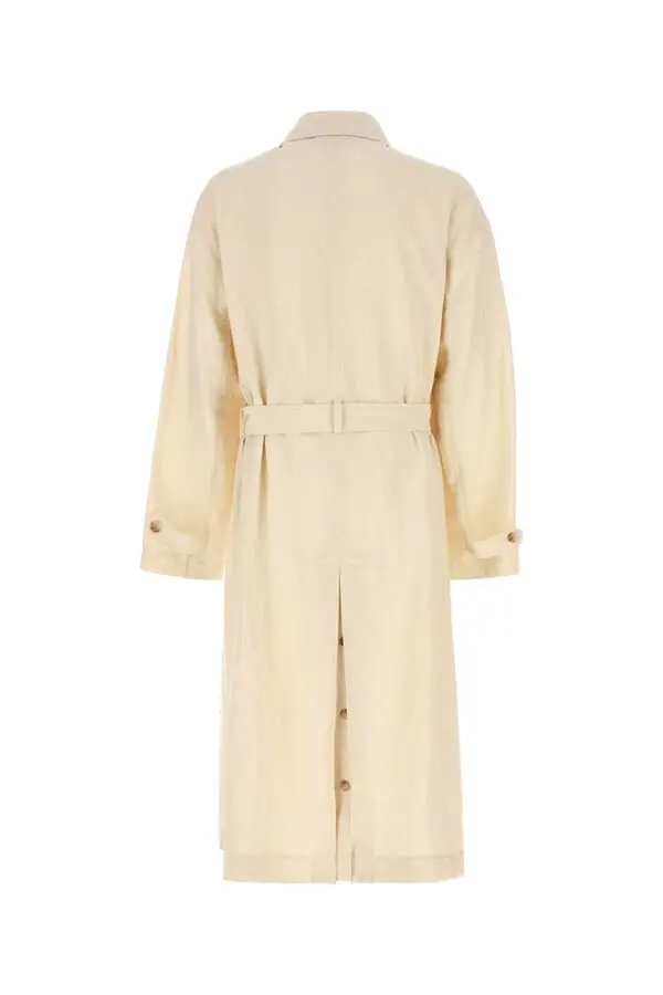 Dolce & Gabbana Sand Cotton Blend Trench Coat