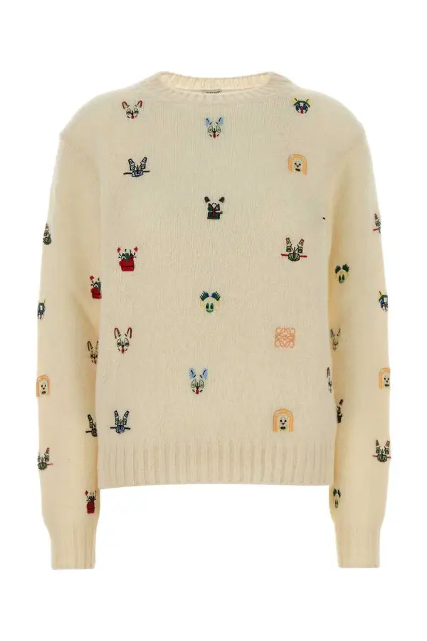 Loewe Cream Wool Blend Sweater