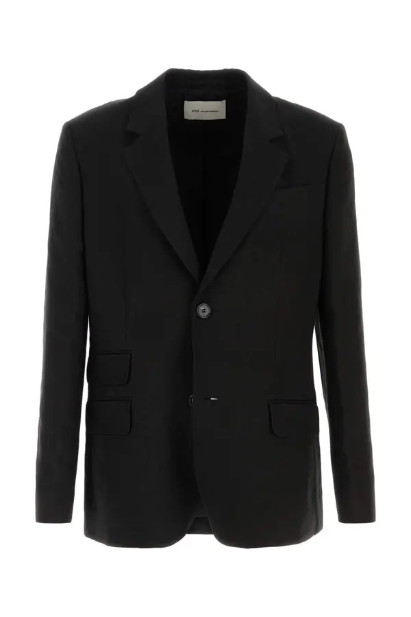 AMI Paris Viscose Blend Blazer - Black