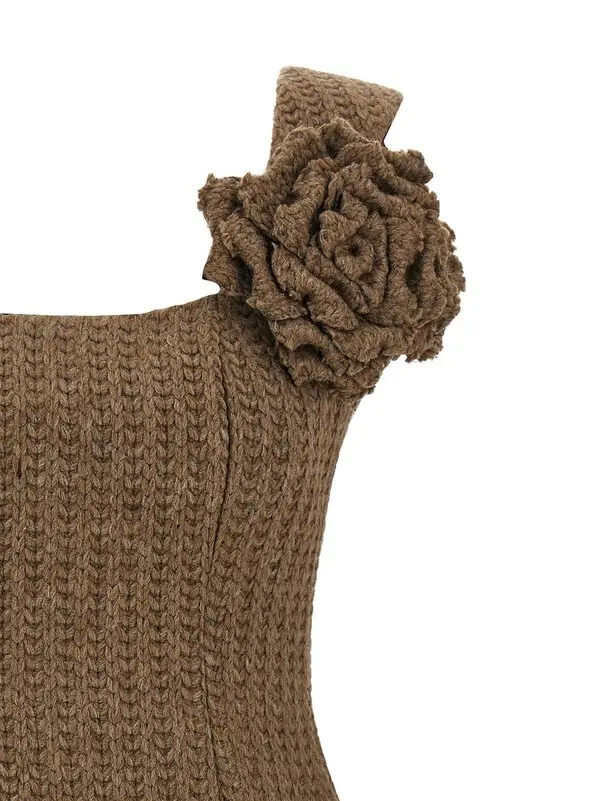 Giuseppe Di Morabito Knitted Wool Mini Dress - Brown