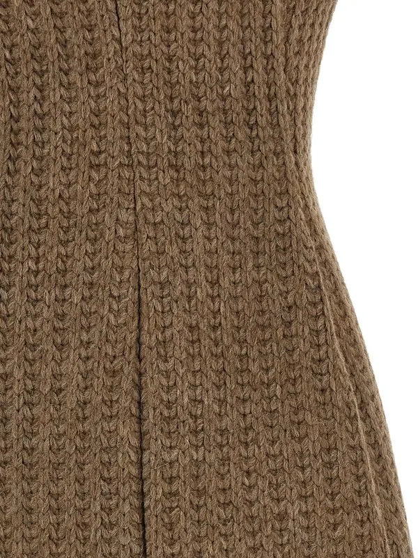 Giuseppe Di Morabito Knitted Wool Mini Dress - Brown