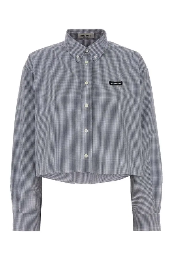 Miu Miu Embroidered Poplin Oversize Shirt