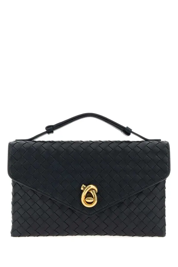 Bottega Veneta Midnight Leather Knot Lock Handbag - Blue