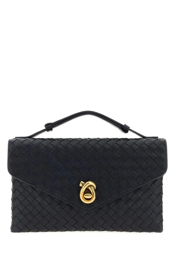 Bottega Veneta Midnight Leather Knot Lock Handbag - Blue