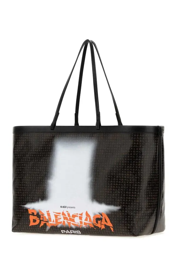 Balenciaga Printed Canvas Shopper Tote Bag - Multicolor