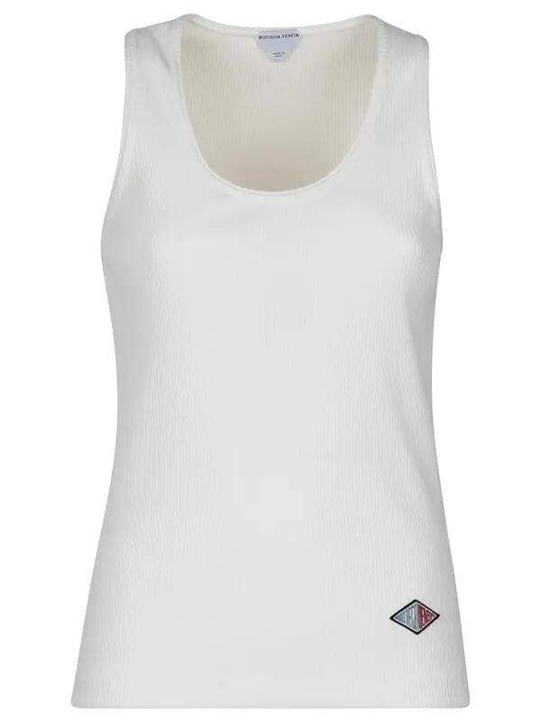 Bottega Veneta Compact Cotton Ribbed Jersey Tank Top - Multicolor