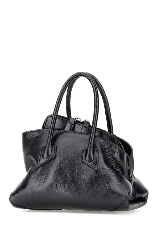 Attico Charcoal Leather Mini La Passeggiata Handbag - Gray