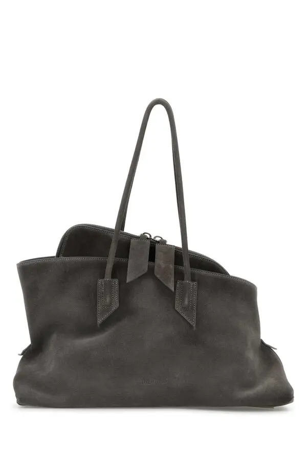 Attico Grey Suede Medium La Passeggiata Shoulder Bag - Gray