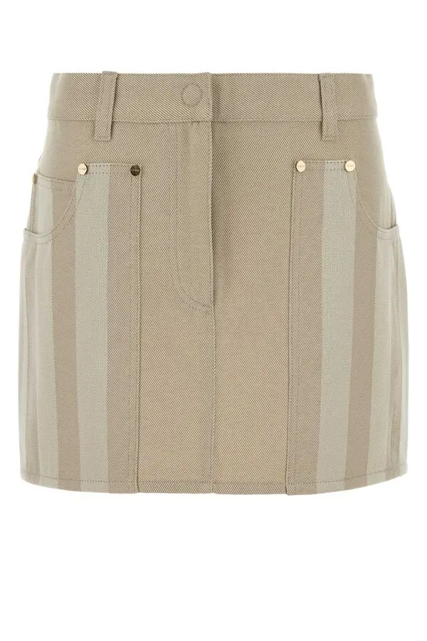 Fendi Beige Drill Mini Skirt