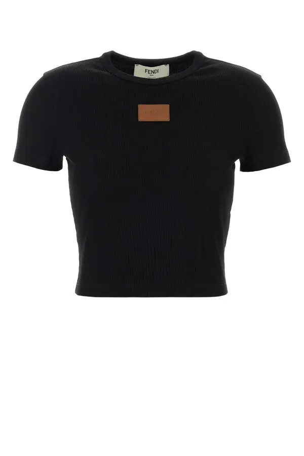 Fendi Stretch Cotton T-shirt - Black