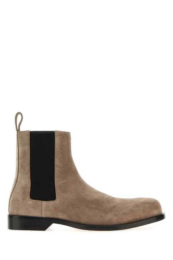 Loewe Dove Grey Suede Bobine Chelsea Ankle Boots - Gray