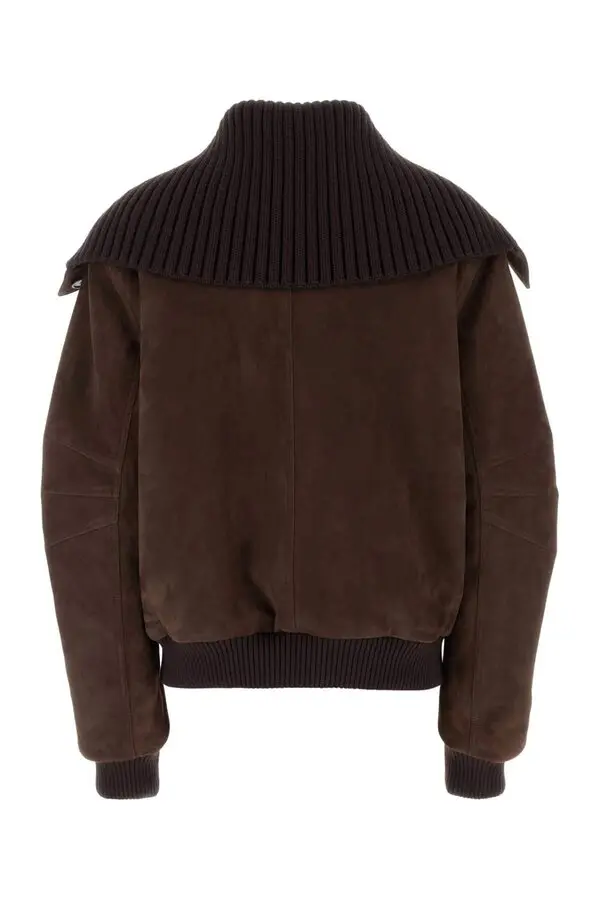 Attico Suede Bomber Jacket - Brown