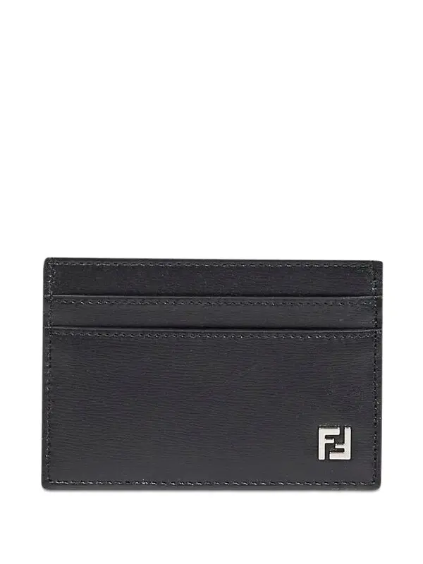 Fendi Ff Squared Leather Card Holder - Black