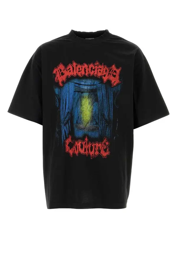 Balenciaga Cotton Oversize T-shirt - Black