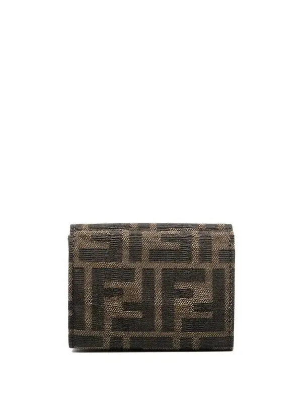 Fendi Baguette Micro Trifold Jacquard Ff Fabric Wallet
