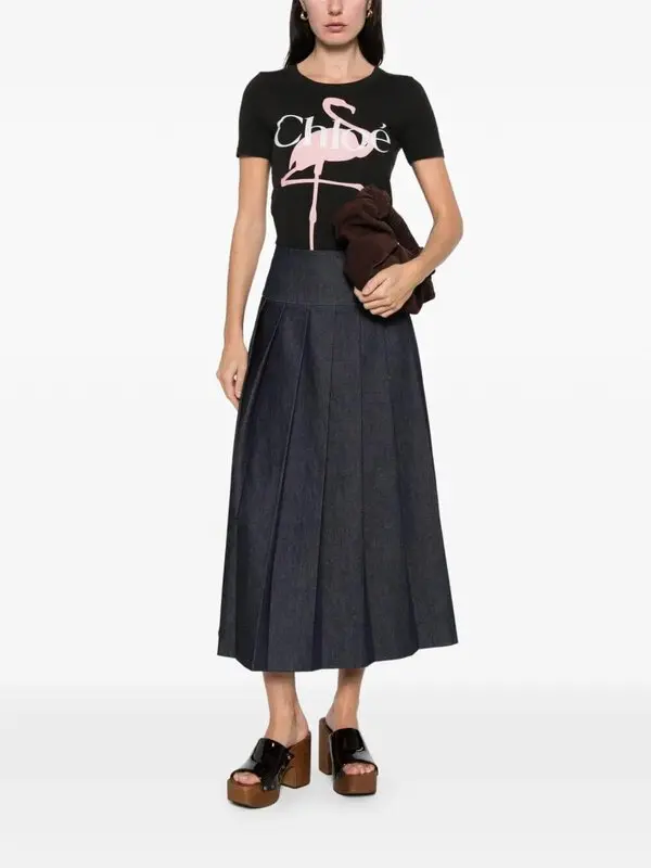 Chloé Printed Cotton Jersey T-shirt - Black