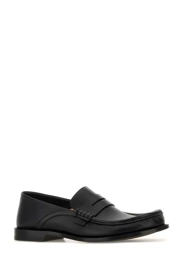 Loewe Leather Campo Flap Loafers