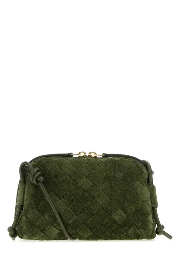 Bottega Veneta Bottle Suede Concert Crossbody Bag - Green