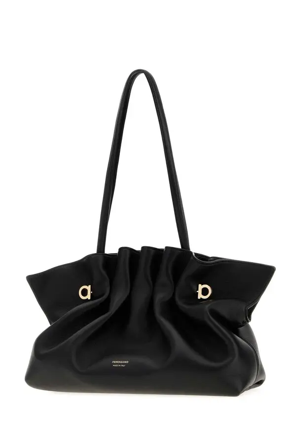 FERRAGAMO Leather Shoulder Bag - Black
