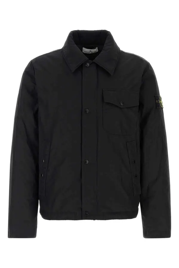 Stone Island Polyester Blend Down Jacket - Black