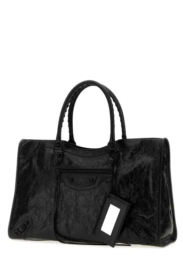 Balenciaga Lambskin Leather Shopping Bag - Black