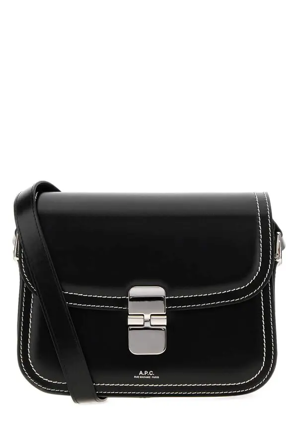 A.p.c. Leather Small Grace Shoulder Bag - Black