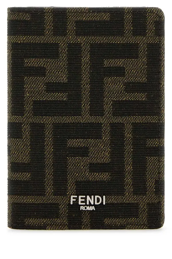 Fendi Embroidered Fabric Card Holder