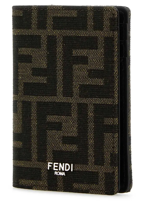 Fendi Embroidered Fabric Card Holder