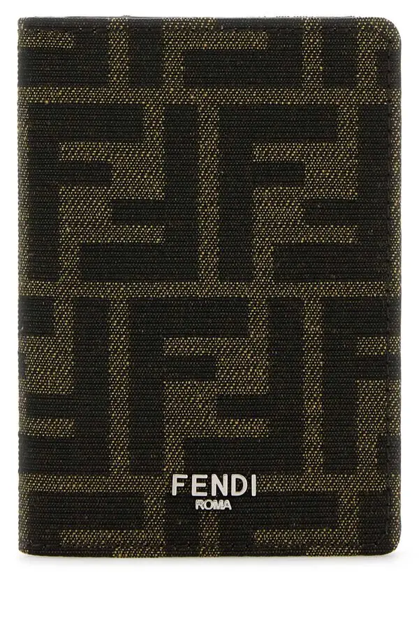 Fendi Embroidered Fabric Card Holder - Multicolor