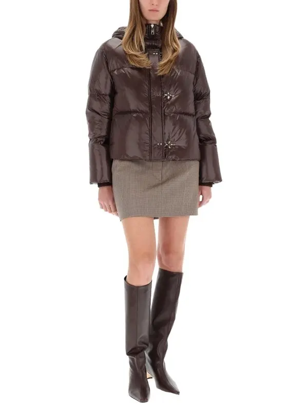 FAY Hooded Down Jacket - Brown