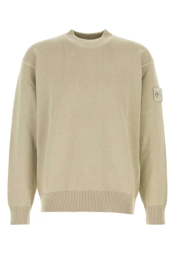 Stone Island Beige Cotton Blend Sweater - Brown