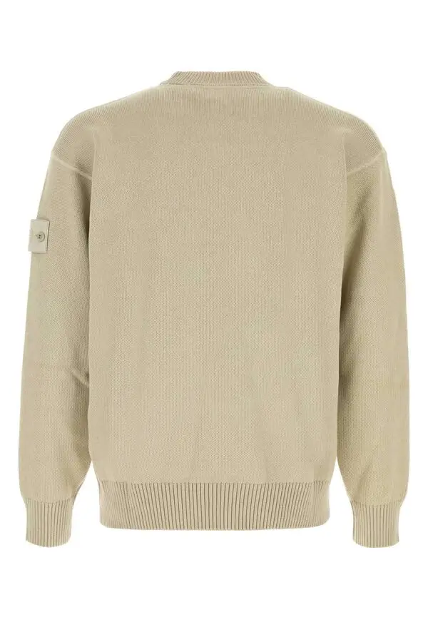 Stone Island Beige Cotton Blend Sweater - Brown