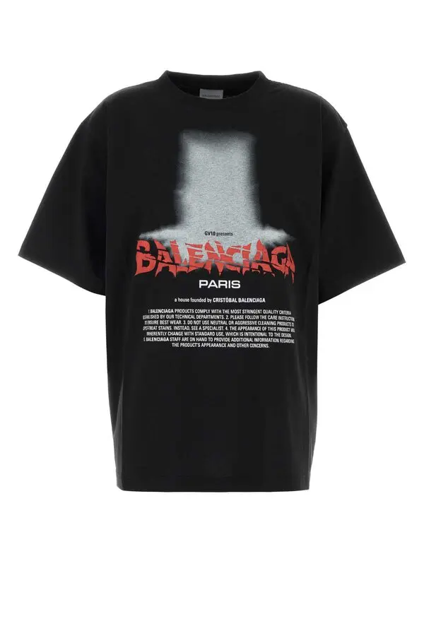Balenciaga Cotton Oversize T-shirt - Black