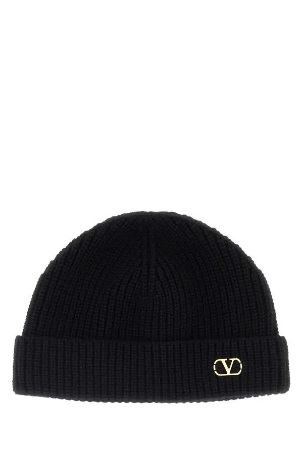 Valentino Garavani Cashmere Beanie Hat - Black
