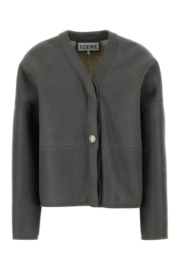 Loewe Dark Grey Shearling Jacket - Gray