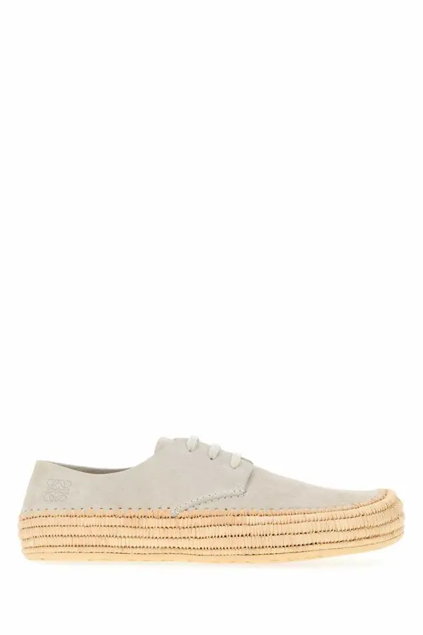 Loewe Light Grey Suede Rio Lace-up Shoes - Gray