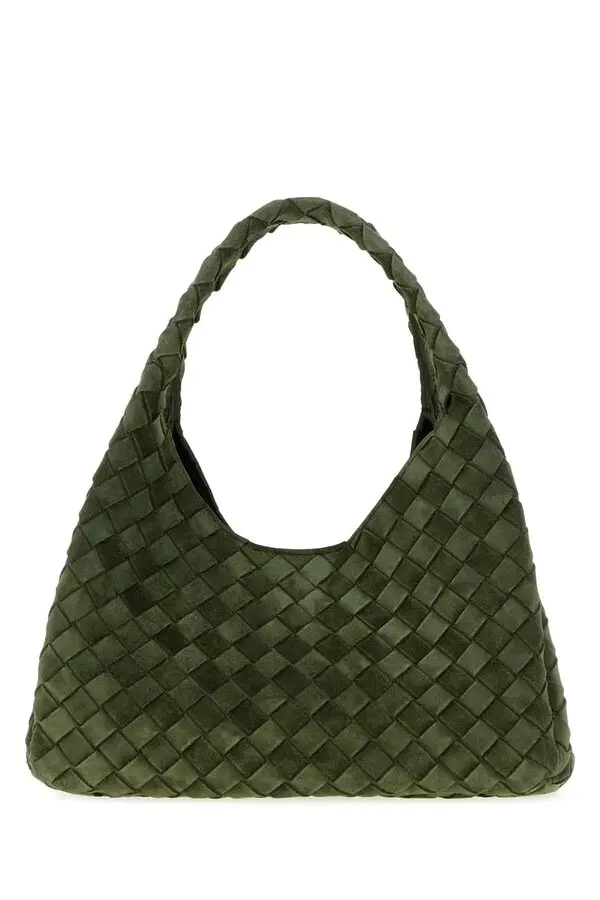 Bottega Veneta Suede Small Campana Shoulder Bag - Green