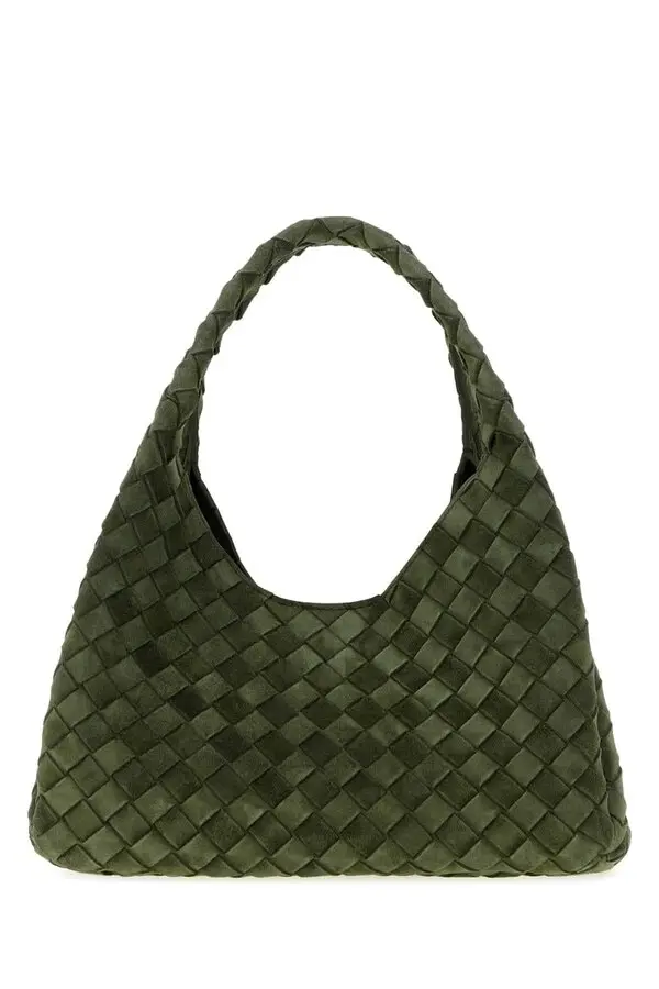 Bottega Veneta Suede Small Campana Shoulder Bag - Green