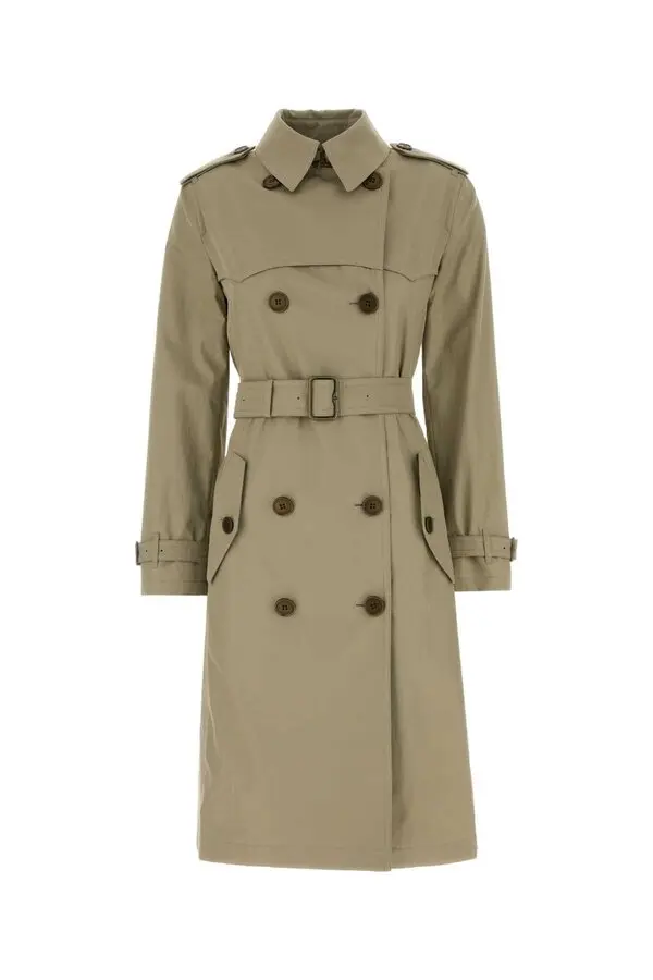 Burberry Khaki Gabardine Trench Coat - Green