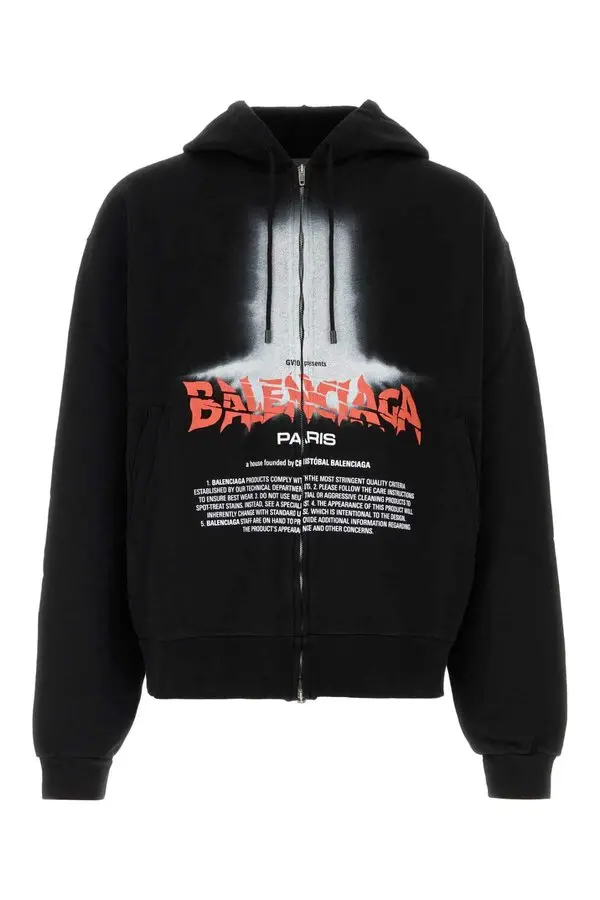 Balenciaga Cotton Sweatshirt - Black